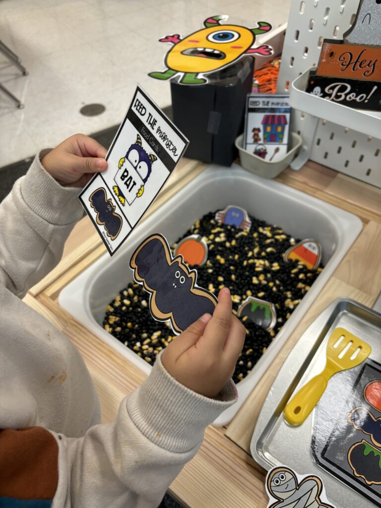 Feed The Monster Sensory Bin - Tiny Teacher Tales